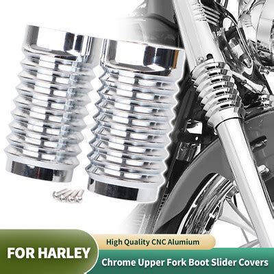 Chrome Fork Boot Slider Covers For Harley Heritage Softail Road King