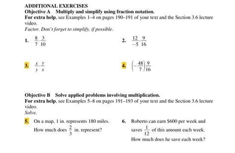 Solved Additional Exercises Objective A Multiply By 1 To
