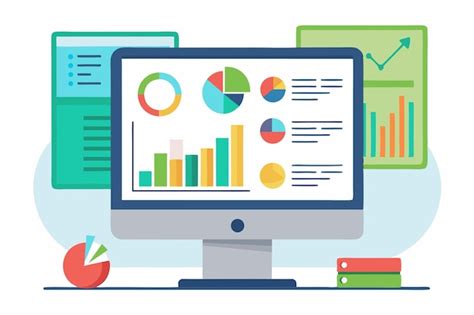 A Computer Screen Shows Vibrant Charts And Graphs For Data Analysis In A Professional Setting