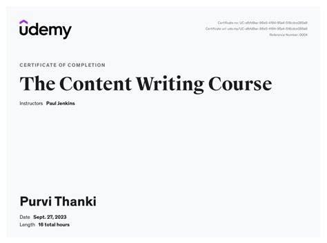 Completed Content Writing Course On Udemy Purvi Purohit Posted On The Topic Linkedin