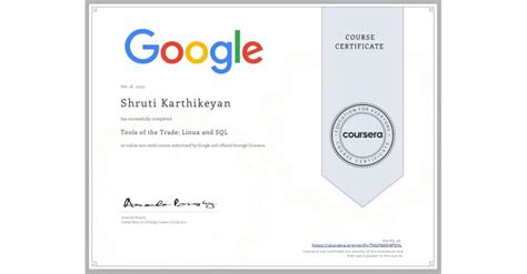 Linux Sql Coursera Shruti K
