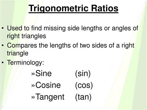 Ppt Trigonometric Ratios Powerpoint Presentation Free Download Id