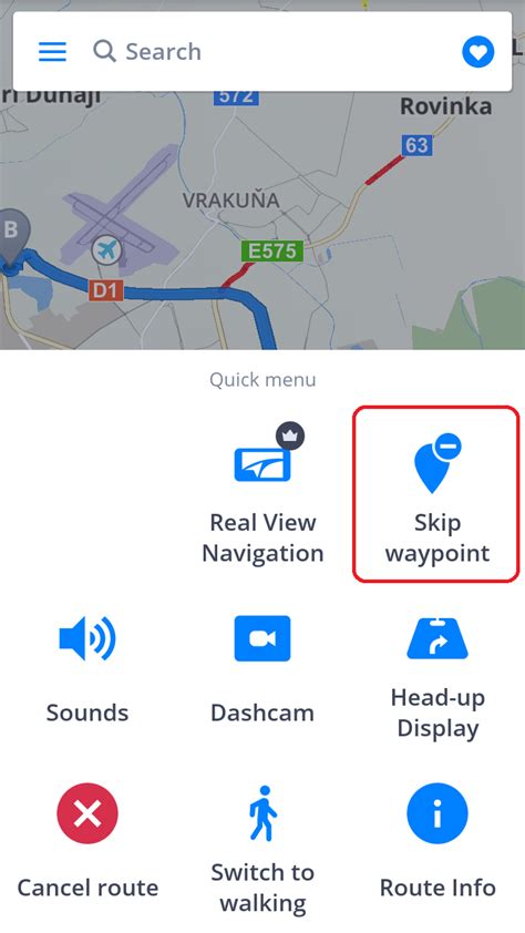 Removing And Skipping Waypoints Sygic Gps Navigation For Android 173
