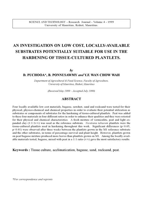 Pdf An Investigation On Low Cost Locally Available Substrates Potentially Suitable For Use In