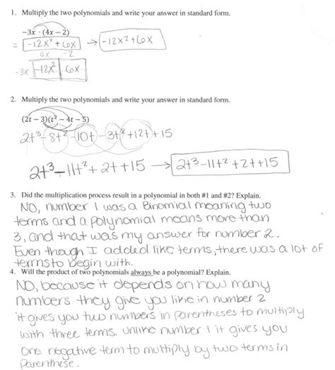 Multiplying Polynomials Worksheet Algebra 2 — Db