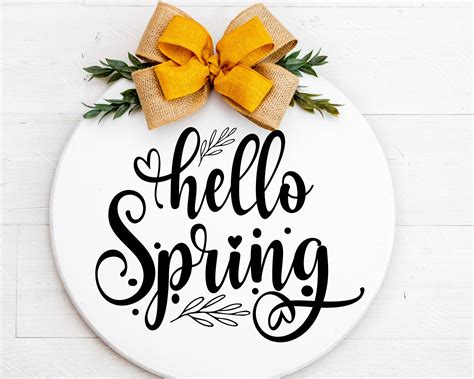 Hello Spring Svg Spring Svg Silhouette File Circuit File Etsy