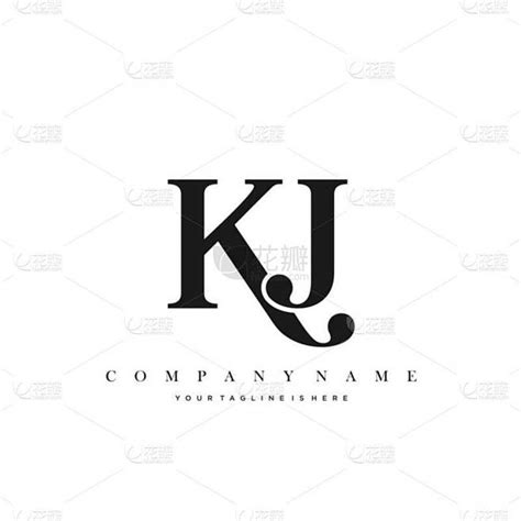 KJ初始字母标志模板设计