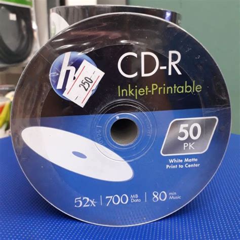 Cd R Printable Hp 50pk 52x 700mb Shopee Thailand