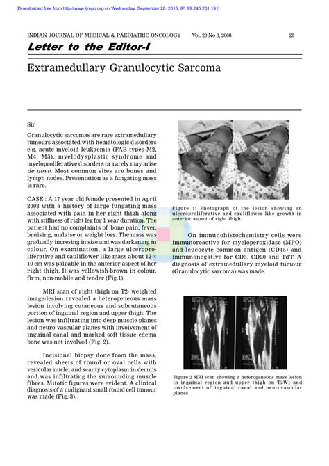 Pdf Extramedullary Granulocytic Sarcoma