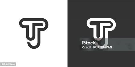 Tp 또는 Pt 편지 로고 디자인 서식 파일 흑백 배경에 벡터입니다 0명에 대한 스톡 벡터 아트 및 기타 이미지 0명 개념
