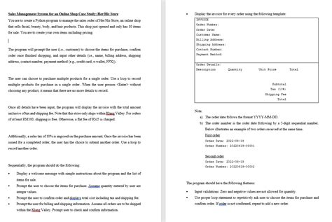 Solved Sales Management System For An Online Shop Case Chegg