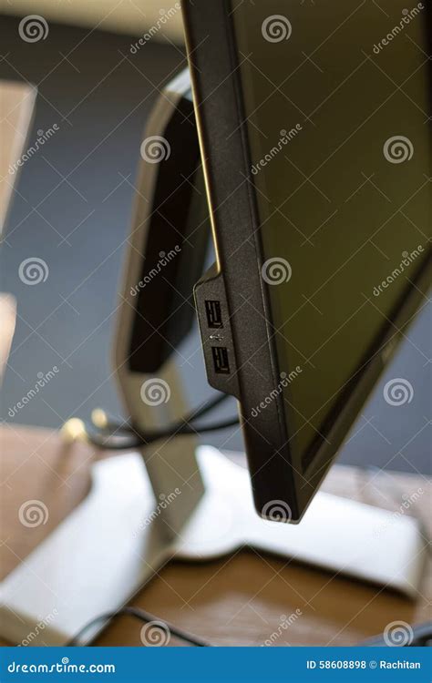 Usb On Monitor Stock Photo Image Of Showing Definition