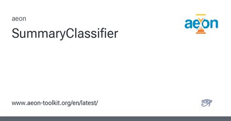 Summaryclassifier Aeon 1 3 0 Documentation