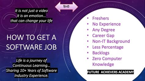 How To Get A Software Job In Hindi By Future Achievers Academy Youtube