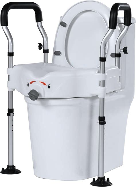 Elenker Stand Alone Raised Toilet Seat With Widened Handles Medical