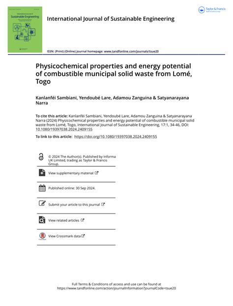 Pdf Physicochemical Properties And Energy Potential Of Combustible