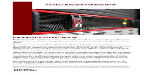 Pdf Pluribus Netvisor Solution Brief · Pluribus Freedom Architecture