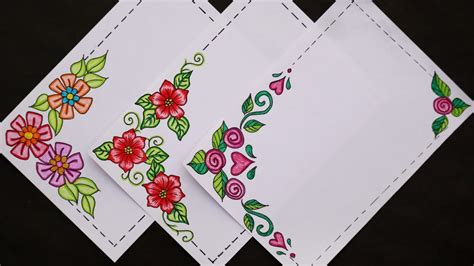 3 Border Designs Border Design Making Border Design Ideas For Project How To Decorate Project