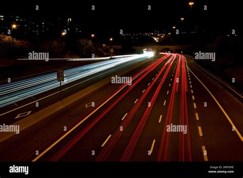 Car Motion Trails Speed Light Streaks Background With Blurred Fast