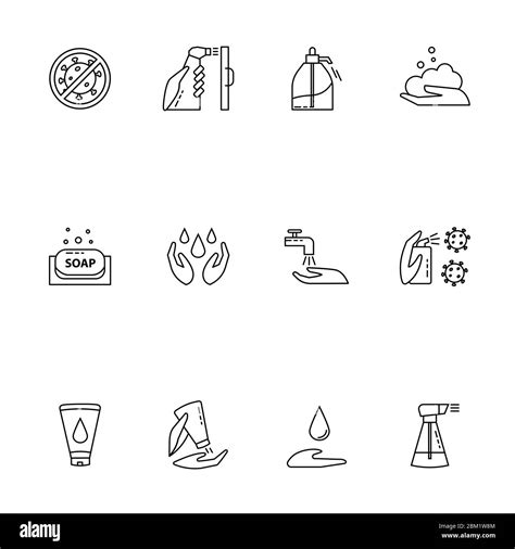 Hygiene Icon Included The Icons As Hand Wash Soap Alcohol Detergent
