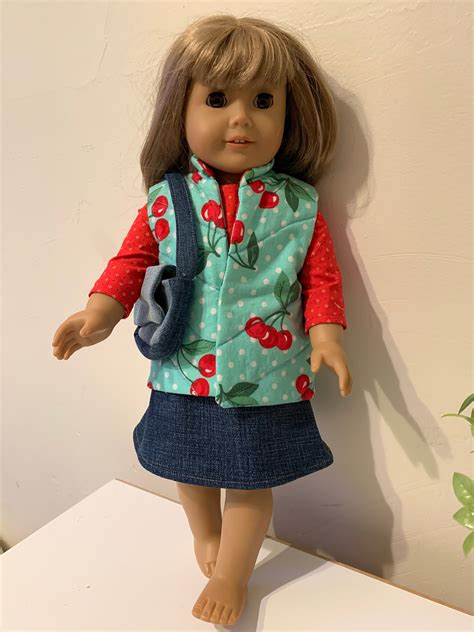 18 Doll Clothes Fits American Girl Doll Quilted Blue Vest Etsy