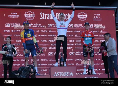 Siena Italy 02nd Mar 2024 The Podium During Strade Bianche Street