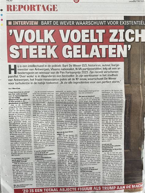 Frans Strik On Twitter De Burgemeester Van Antwerpenbart De Wever Geeft Als Historicus Zijn