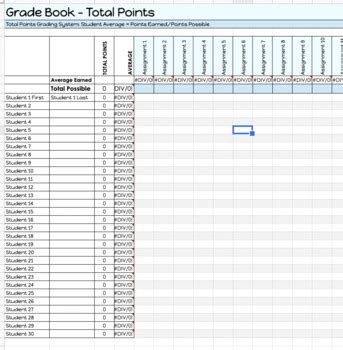 Google Sheets Grade Book Includes Guide Automated Calculating Coloring