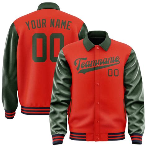 Custom Orange Red Dark Green Jacket Fanaticstyle