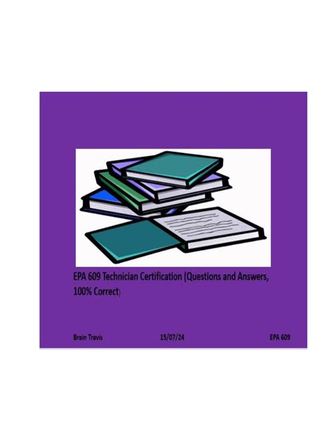 Epa 609 Technician Certification Questions And Answers 100 Correct Exams Industrial