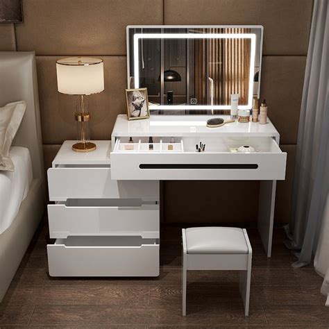 Square Mirror Dressing Table With Stool NEW Furniture Home Living Furniture Tables Sets