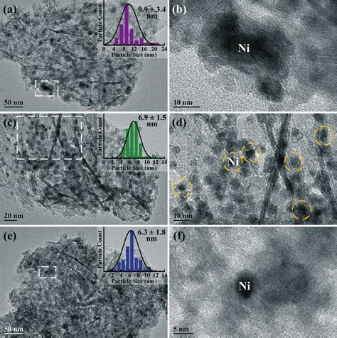 Tem Images And Ni Particle Size Distributions Inset For Catalysts Download Scientific Diagram