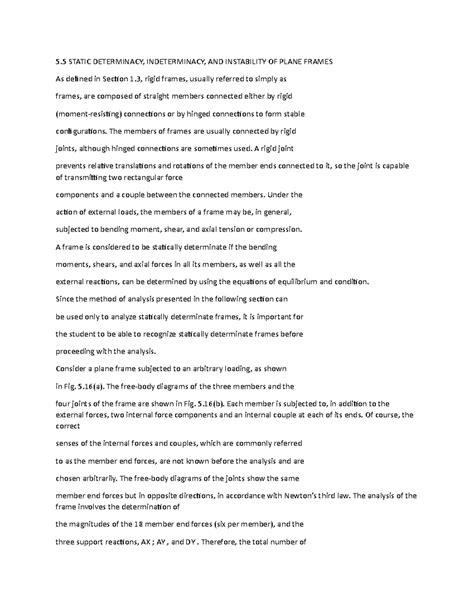 Doc4 Statics Rigid Frames Usually Referred To Simply As Frames Are