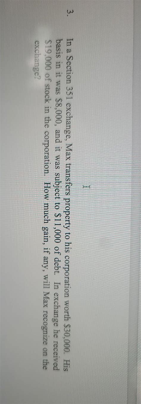 Solved I In A Section Exchange Max Transfers Chegg Com