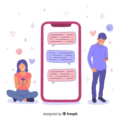 Namoro App Conceito Com Personagens De Menina E Menino Vetor Grátis