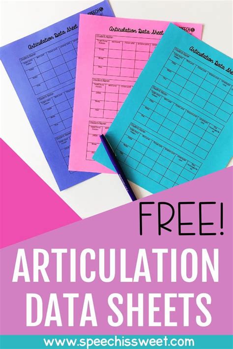 Articulation Data Sheets Freebie Artofit