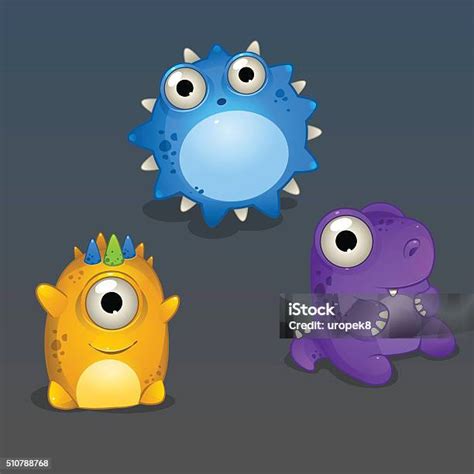 Catroon Monsters 세트 2 공룡에 대한 스톡 벡터 아트 및 기타 이미지 공룡 공포 무서움 귀신 Istock