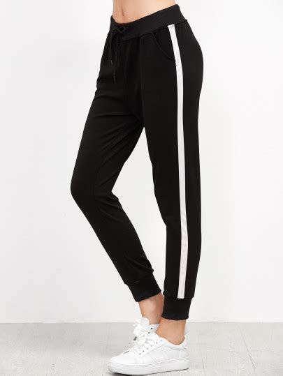 Striped Side Drawstring Pants Shein Sheinside