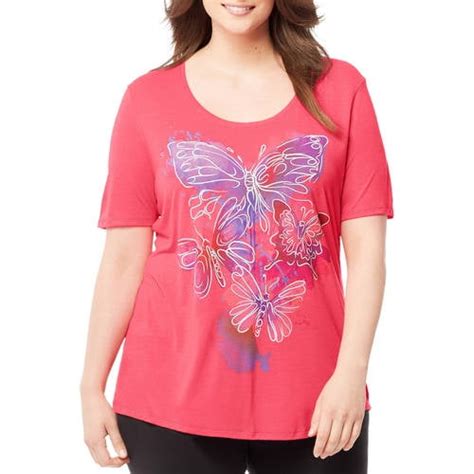 Womens Plus Printed Scoopneck T Shirt