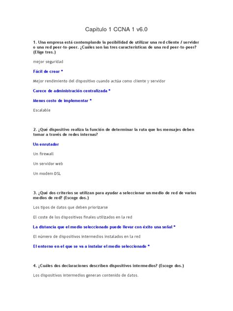 Examen Cisco Ccna 1 V6 0 Capitulo 1 Resuelto 100 Descargar Gratis Pdf Internet