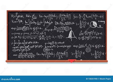Huge Chalkboard Filled With Mathematic Formulas Integral Calculus Theory Proof Stock Vector