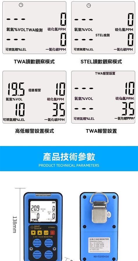 含稅免運希瑪ST 四合一氣體檢測儀可燃氣體氧氣一氧化碳硫化氫報警儀器 蝦皮購物