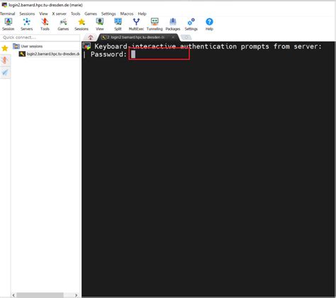 Connecting With Mobaxterm Windows Zih Hpc Compendium