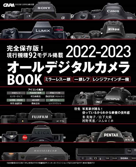 11月18日発売キヤノンEOS R6 MarkⅡ ソニーα7RⅤなど新製品の年末大特集 別冊付録は現行デジタル一眼を完全網羅した