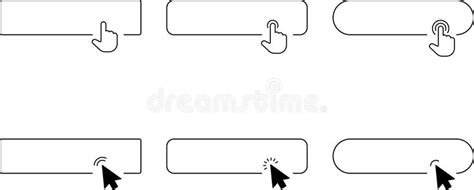 Click Blank Button With Pointer Clicking Mouse Pointer Pictogram Action Button Cursor Icon