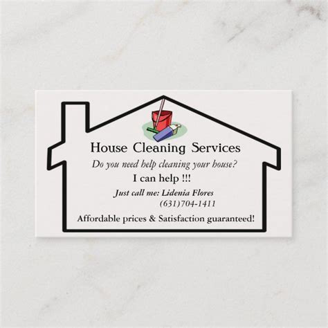 House Cleaning Card Ideas