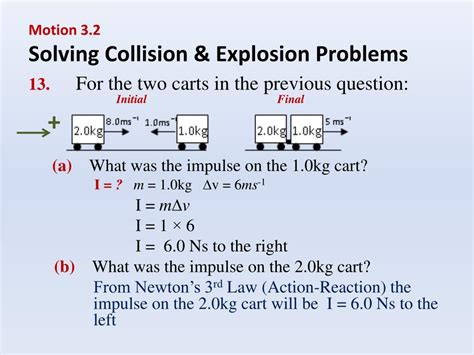 Ppt Motion 32 Solving Collision And Explosion Problems Powerpoint