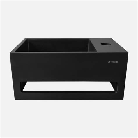 Jual Ateson At431aba Acacia Wall Hung Solid Surface Basin Black