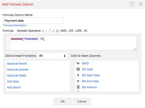 add formulas zoho analytics on premise