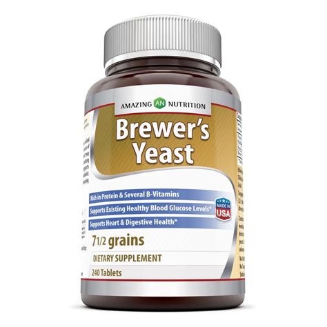 Amazing Nutrition Brewers Yeast Tablets Grain Capsule Mg Tablets Supports Healthy